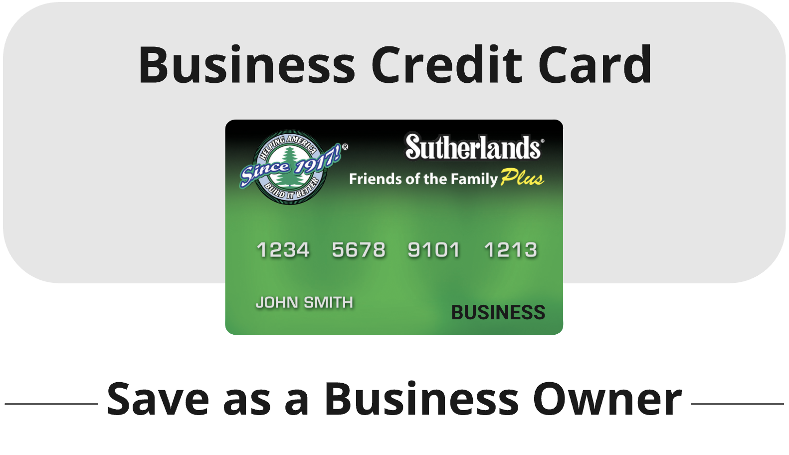 Sutherlands Credit Card Options