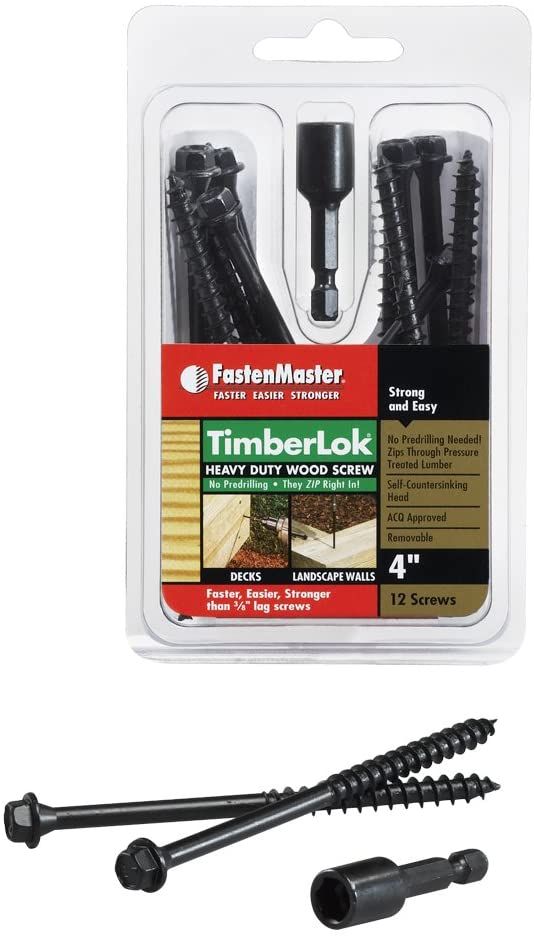 FastenMaster OLY#FMTLOK04-12 4-Inch Timber-LOK Heavy-Duty Wood Screw ...