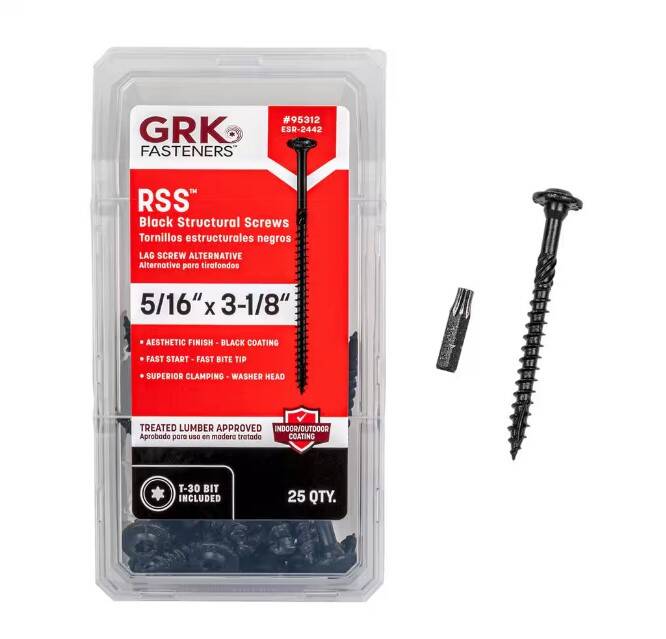 Timberline Fasteners GRK#95412 5/16-Inch x 4-Inch Small Pack Rss ...