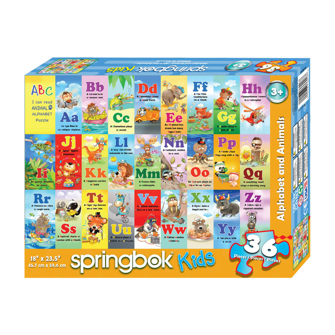 springbok 33-36046 Alphabet And Animals Kids 36-Piece Jigsaw Puzzle at ...