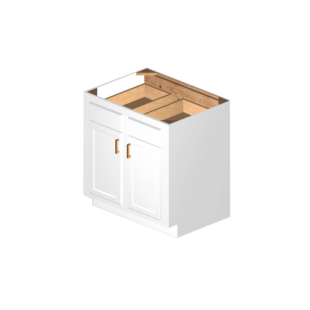 Kitchen Kompact 33B 33-Inch X 34-1/2-Inch Dwhite Painted White 2-Drawer ...