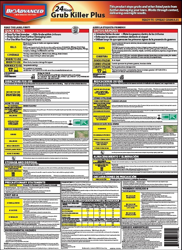 BioAdvanced BY700740M 10-Pound 24-Hour Grub Killer Plus Granules at ...