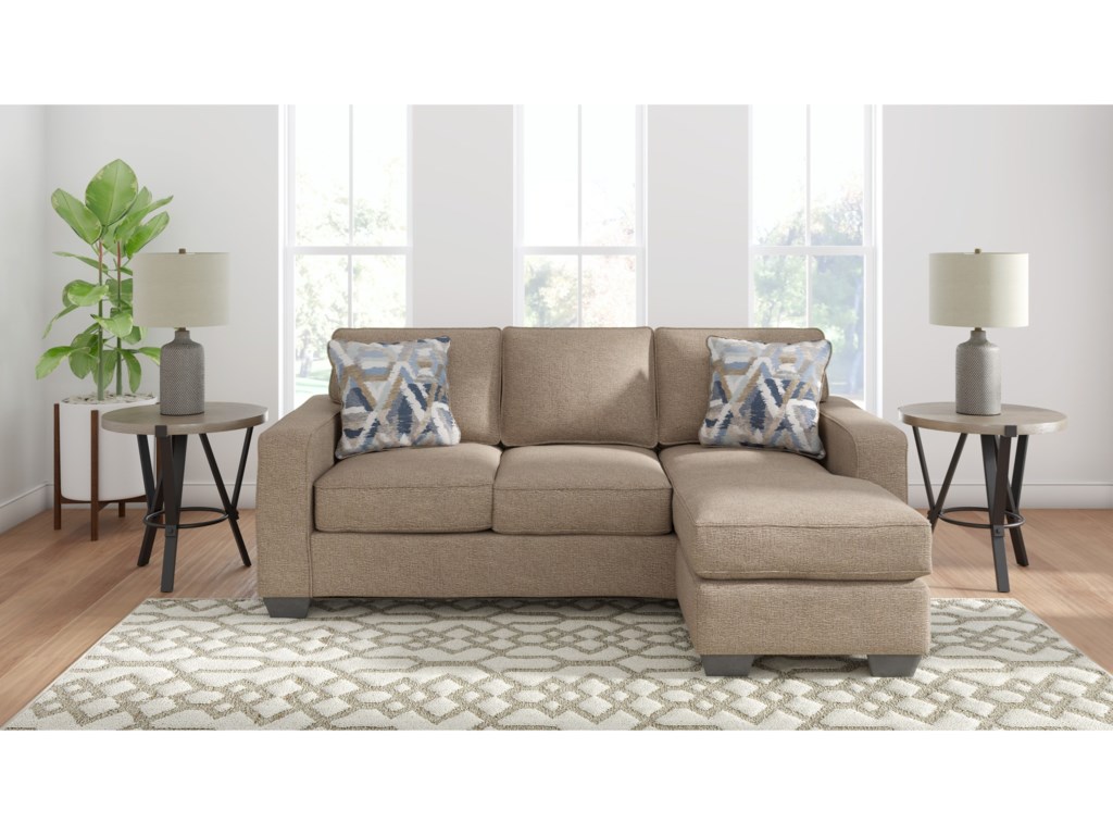 Signature Design By Ashley® 5510518 Greaves Driftwood Chaise Sofa With ...