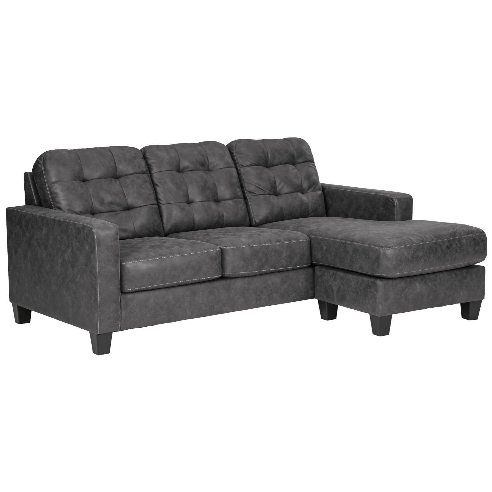 Signature Design By Ashley® 9150118 Venaldi Gunmetal Chaise Sofa at ...