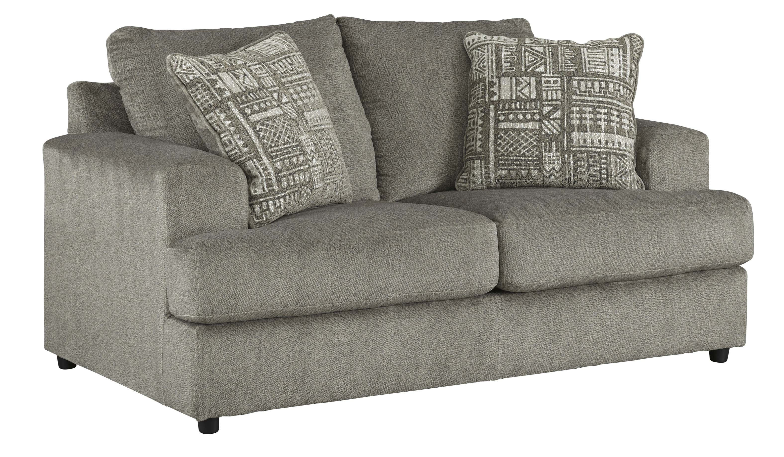 Signature Design By Ashley 9510335 Soletren Ash Loveseat With 2 Throw ...