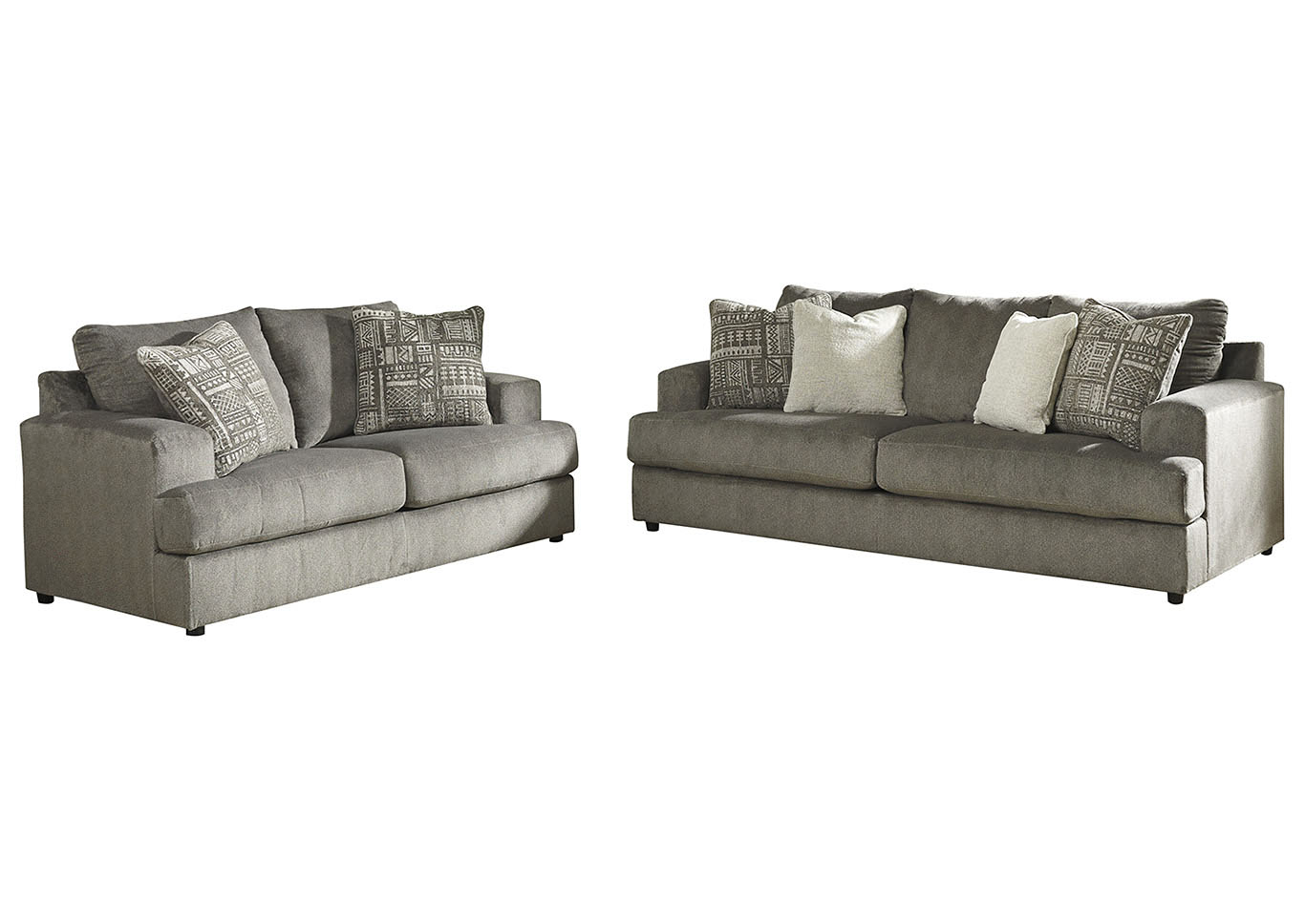 Signature Design By Ashley® 9510338 Soletren Ash Sofa With 4 Throw ...