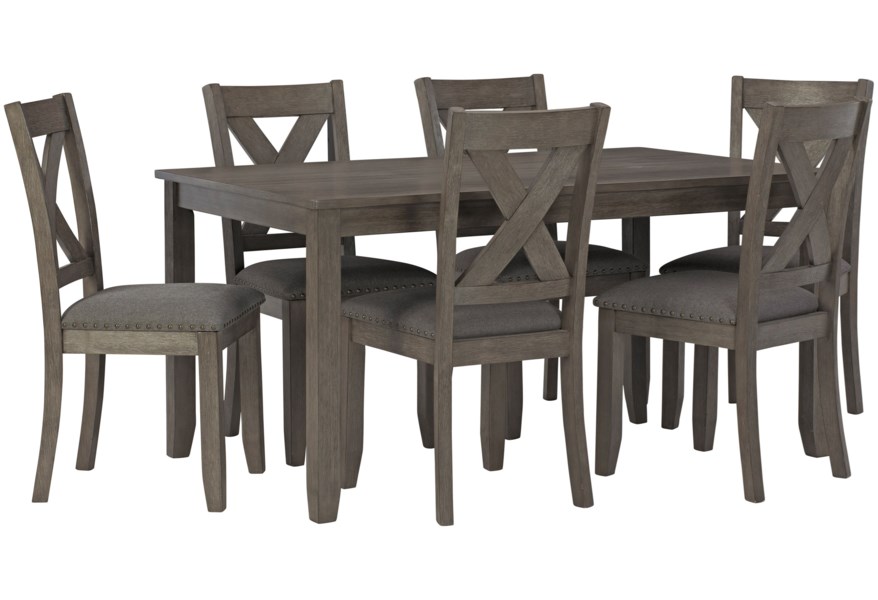 Signature Design By Ashley® D388-425 Caitbrrook Gray Dining Table And ...