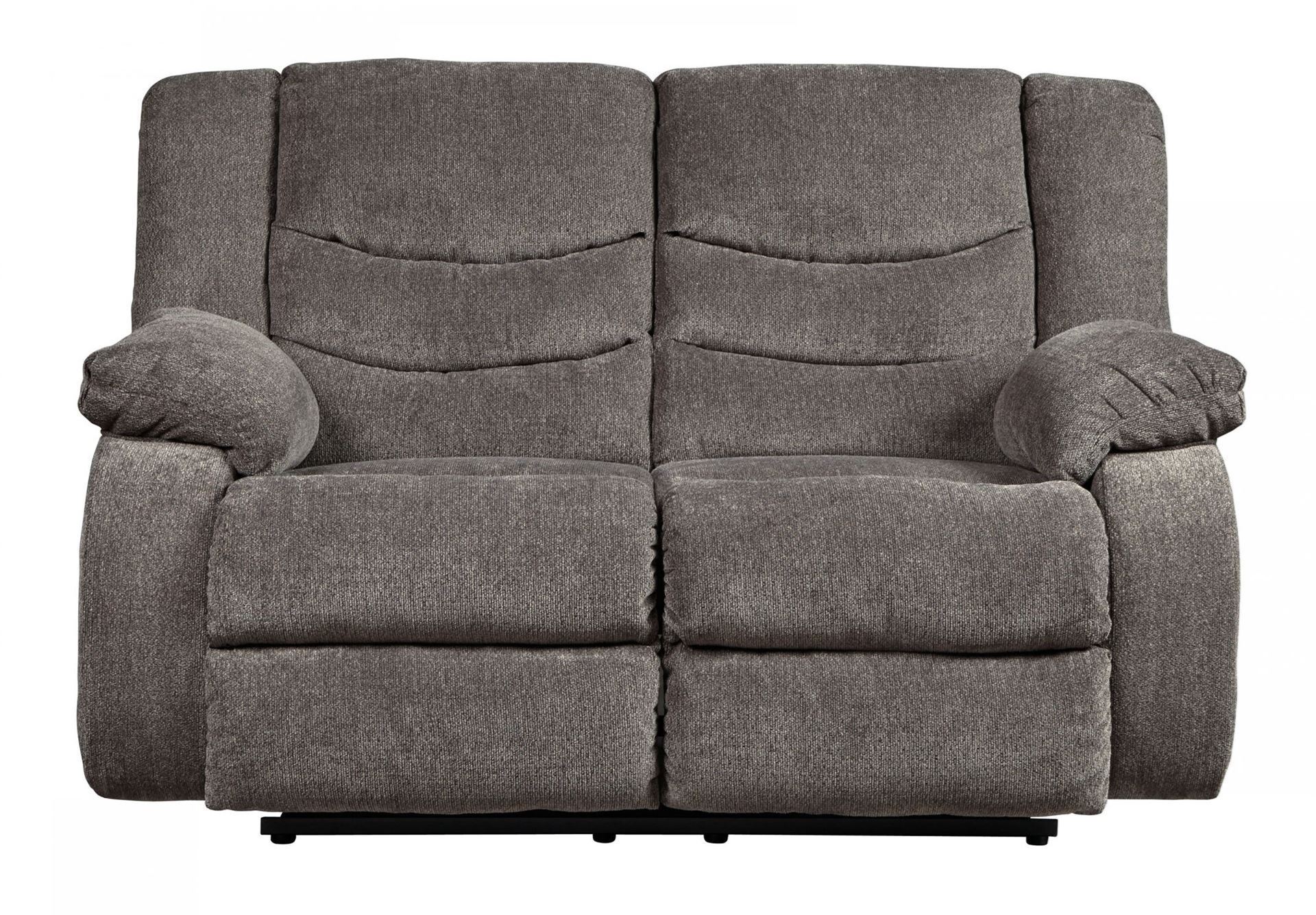 Signature Design By Ashley® 9860686 Tulen Gray Reclining Loveseat at ...