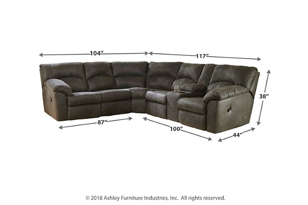 Signature Design By Ashley® 2780148/49 Tambo Pewter 2-Piece Reclining ...