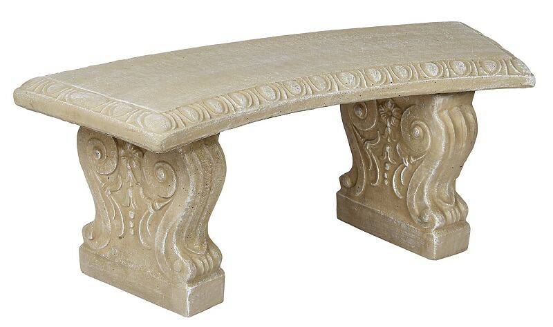 Athens Stonecasting 01-0105UF Small Unfinished Curved Bench (Top Only ...