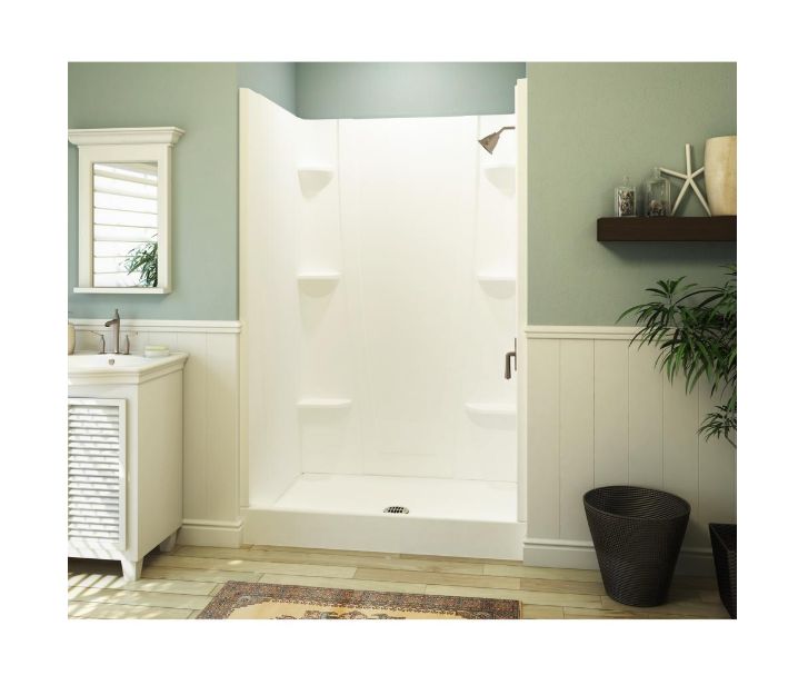 AQUATIC 4874CBW-AW 8 x 48 x 74-Inch White 1-Piece Direct-To-Stud Shower ...