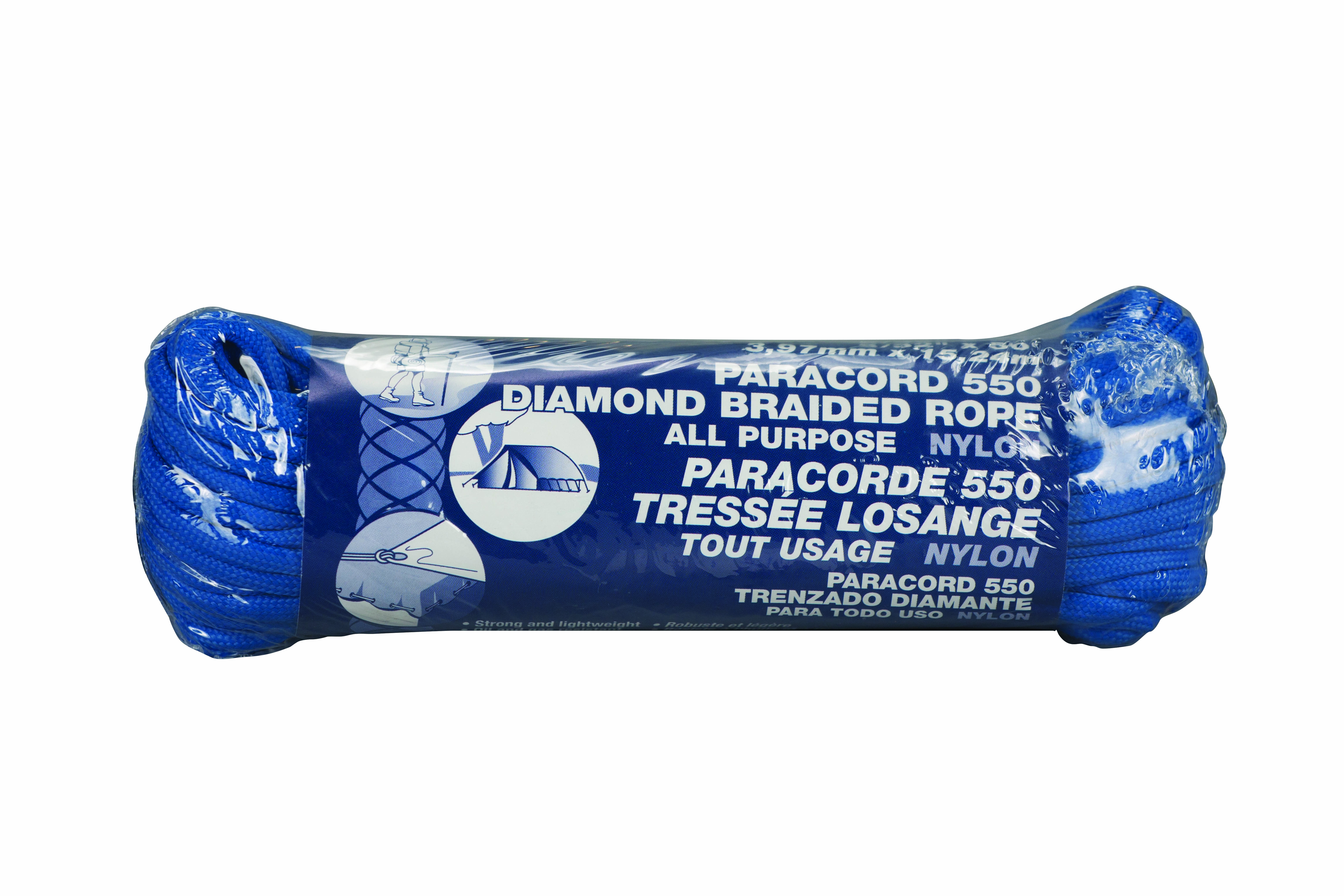 Ben-Mor 60734 5/32 x 50-Foot Blue Nylon Diamond Braided Paracord at ...