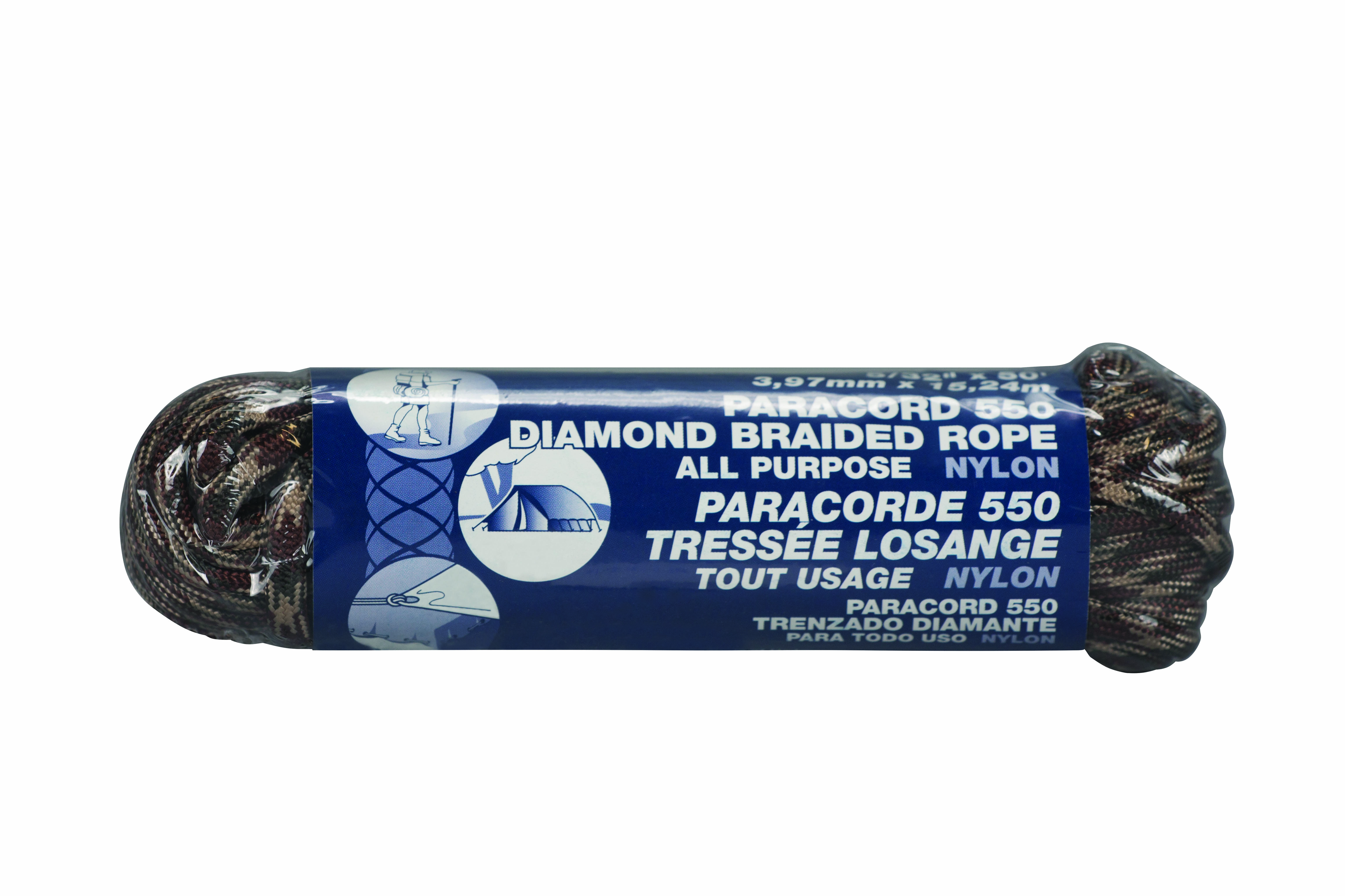 Ben-Mor 60733 5/32 x 50-Foot Camouflage Nylon Diamond Braided Paracord ...