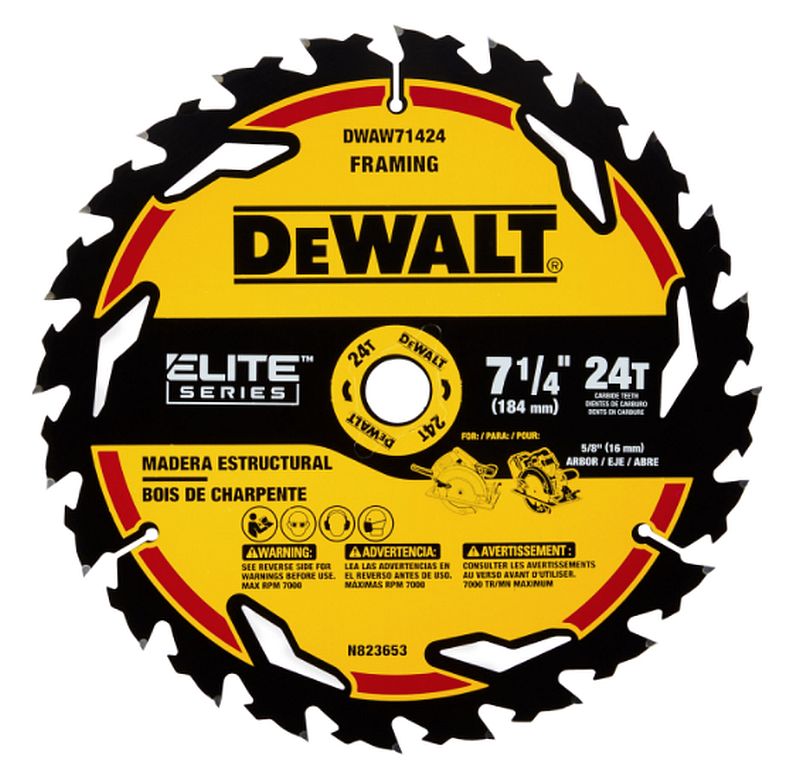 DeWALT® DWAW71424B10 Elite Series 7-1/4-Inch 24t Circular Saw Blade ...