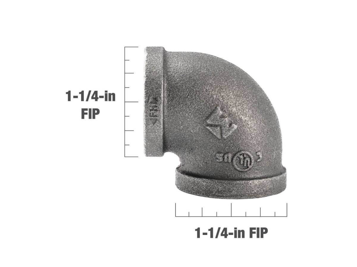 Southland 520-006HN 1-1/4 in. FIP x 1-1/4 in. FIP Black Pipe Elbow ...