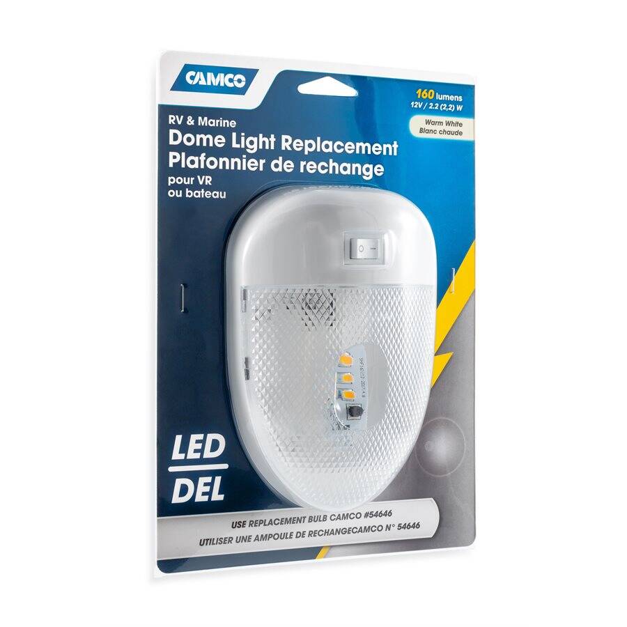 CAMCO 41331 160-Lumen RV/Marine Single Dome LED Light Replacement Kit ... CAMCO 41331 160-Lumen RV/Marine Single Dome LED Light Replacement Kit ...