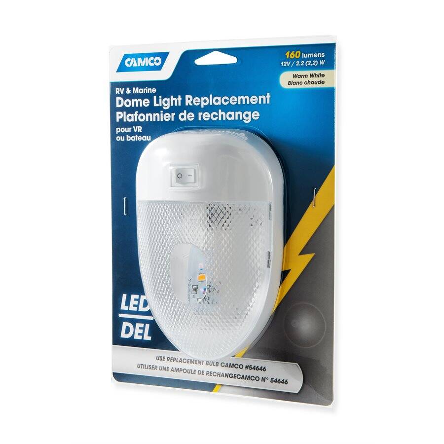 CAMCO 41331 160-Lumen RV/Marine Single Dome LED Light Replacement Kit ... CAMCO 41331 160-Lumen RV/Marine Single Dome LED Light Replacement Kit ...