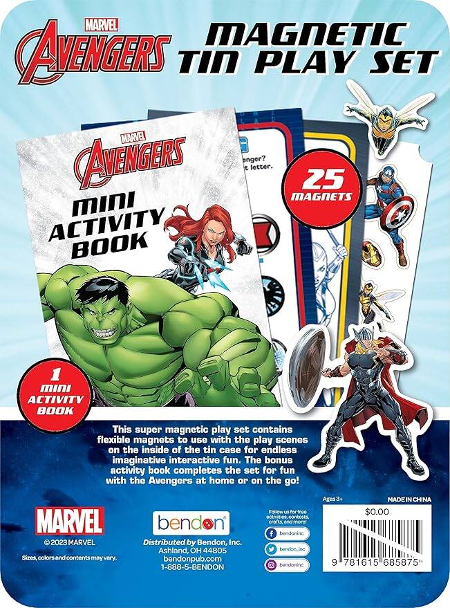 bendon DSBEND58819 Marvel Avengers Magnetic Tin Play Set at Sutherlands