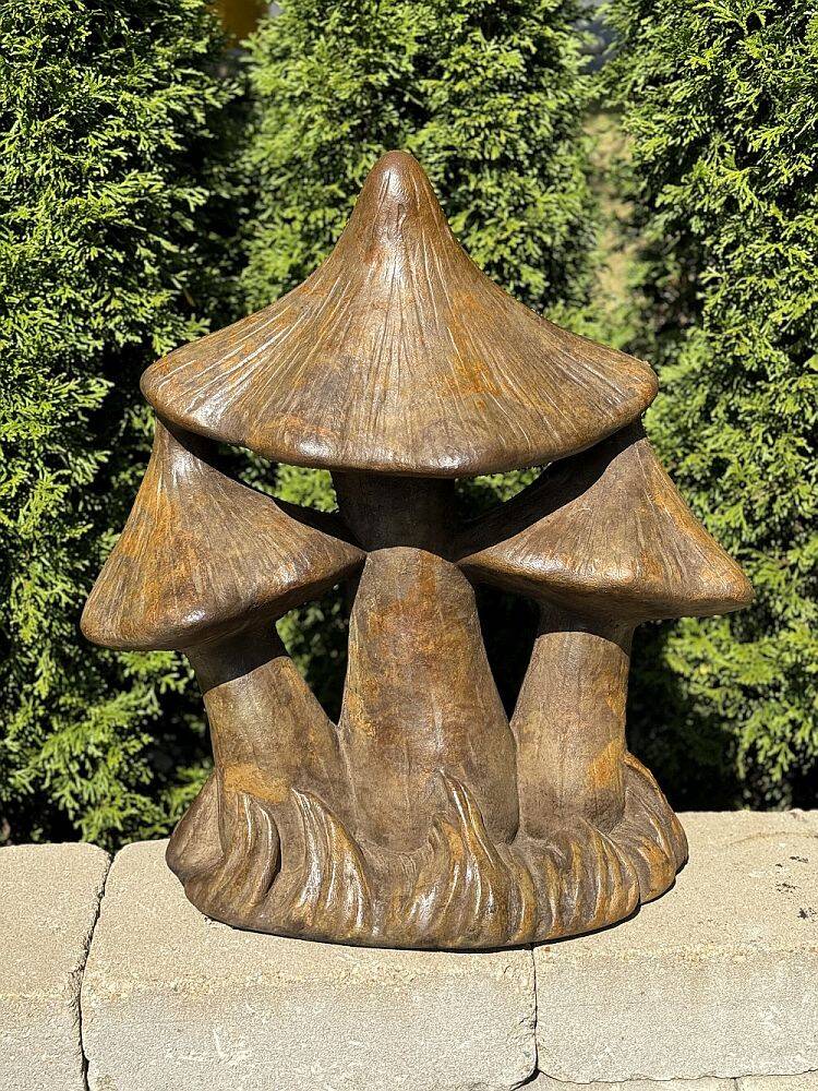 HENRI STUDIO 2390GM Triple Mushroom Statue In Golden Moss Finish ...
