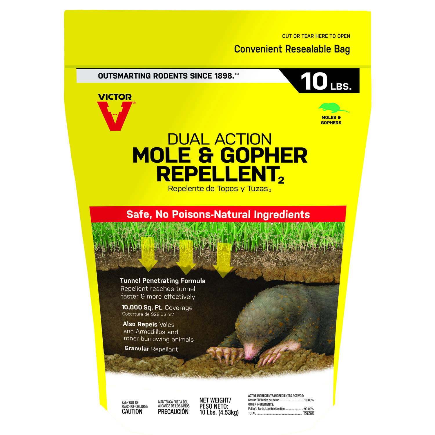 VICTOR WDM7002 10-Pound Mole And Gopher Dual Action Repellent at ...