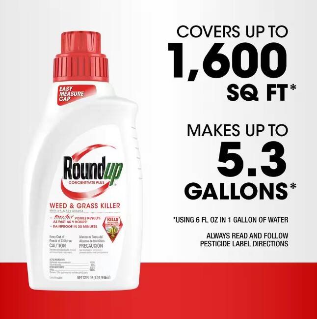 Roundup MS5376312 35.2-Fluid Ounce Roundup Weed & Grass Killer ...