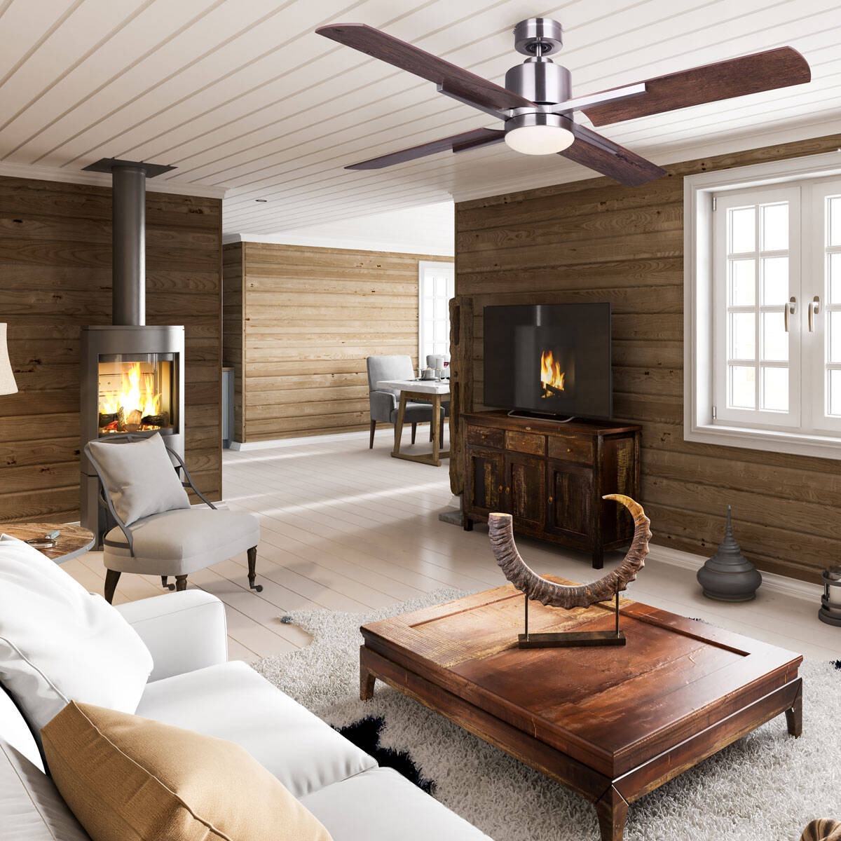 Harmonized Home by Canarm® CF52LOX4BN LOXLEY 52-Inch Brushed Nickel ...