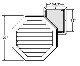 PlyGem OCTGV XX04 22-Inch White Vinyl Octagon Vent at Sutherlands