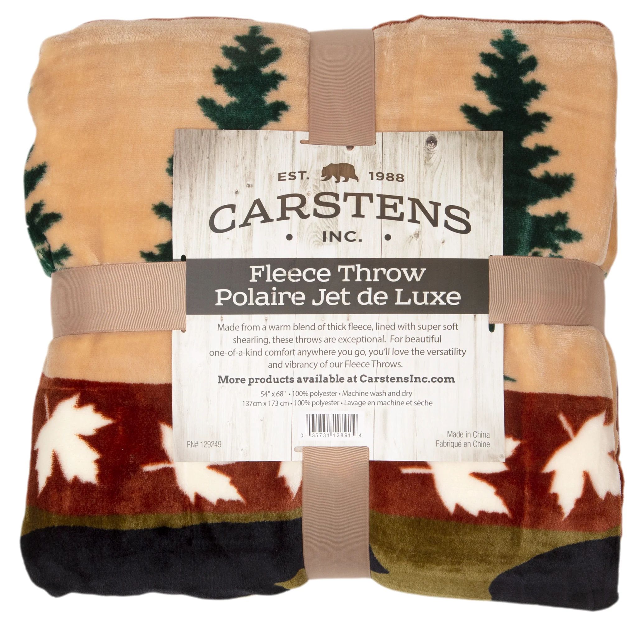 CARSTENS JP605 54-Inch X 68-Inch Cascade Ridge Sherpa-Lined Plush Throw ...