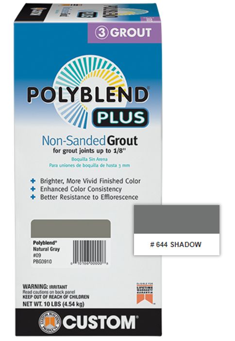 CUSTOM PBPG64410 10-Pound Shadow Polyblend Plus Non-Sanded Grout For ...