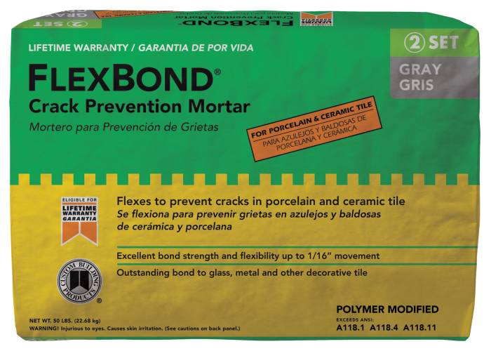 CUSTOM FB50 Thin-Set Mortar Flexbond Gray 50# at Sutherlands