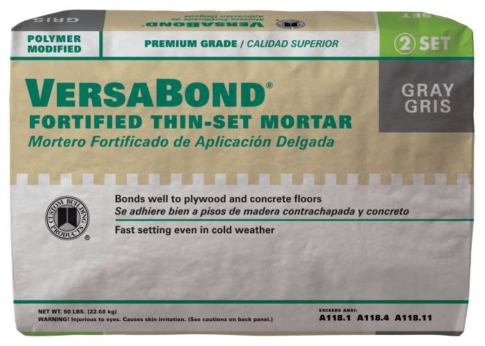 CUSTOM MTSG50 50-Pound Gray Versabond Fortified Thin-Set Mortar at ...