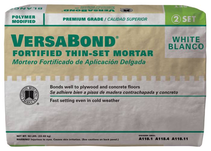 CUSTOM MTSW50 50-Pound White VersaBond Fortified Thin-Set Mortar at ...