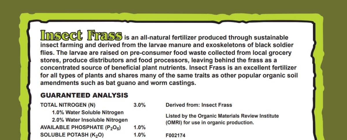 DOWN TO EARTH 7864 2-Pound Insect Frass Fertilizer, 3-1-1, For Use In ...