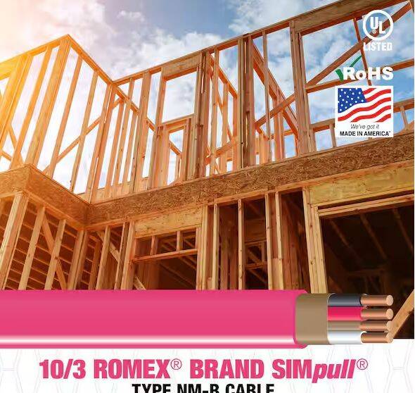 Southwire® 63948526 100-Feet 10/3 Solid Romex® SIMpull® CU NM-B W/G Wire Coil at Sutherlands