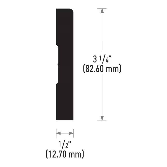 METRIE 1692490 3-1/4-Inch x 8-Feet Craftsman Primed MDF Baseboard ...