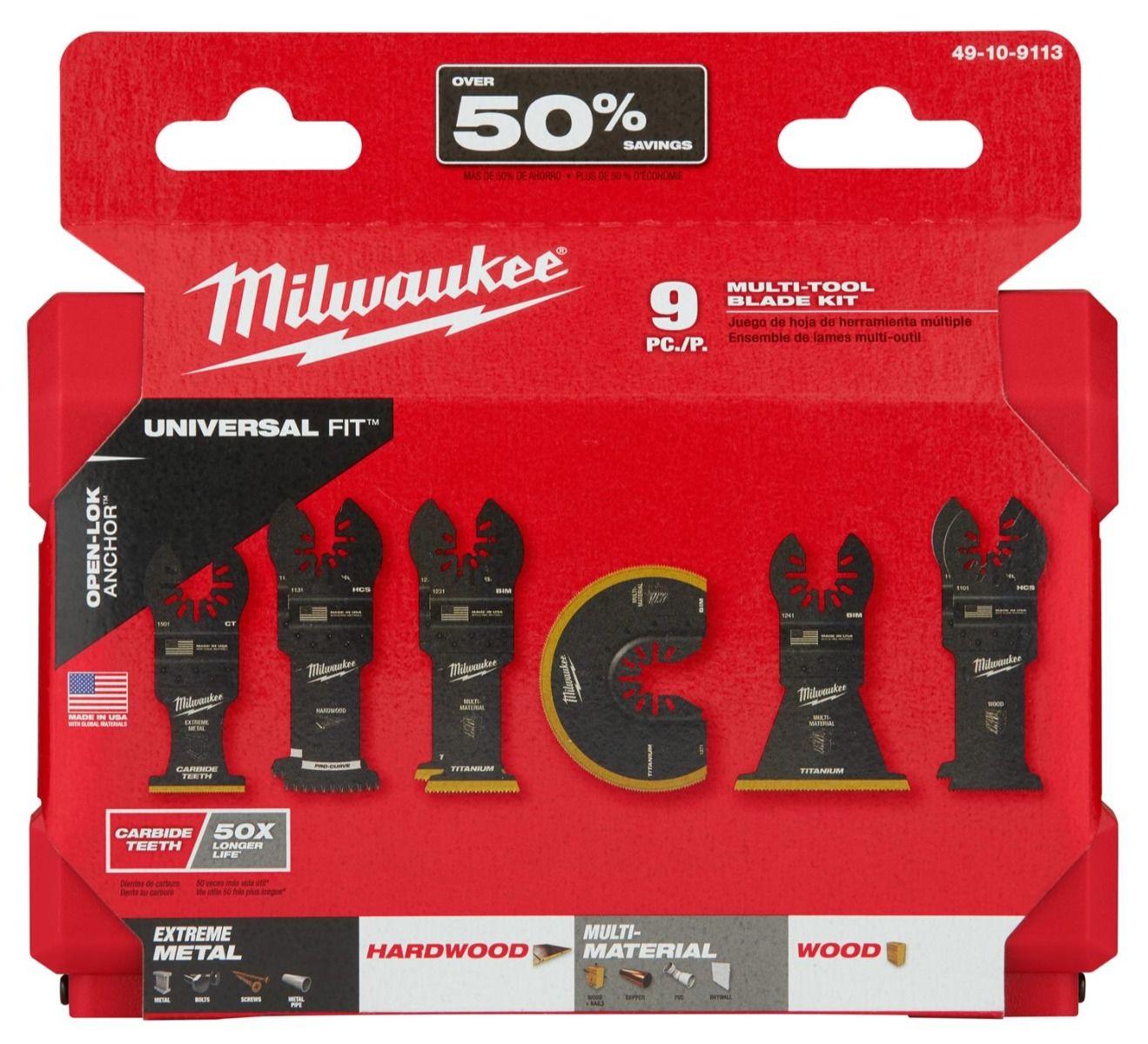 Milwaukee 49-10-9113 9-Piece Multi-Tool Blade Kit at Sutherlands