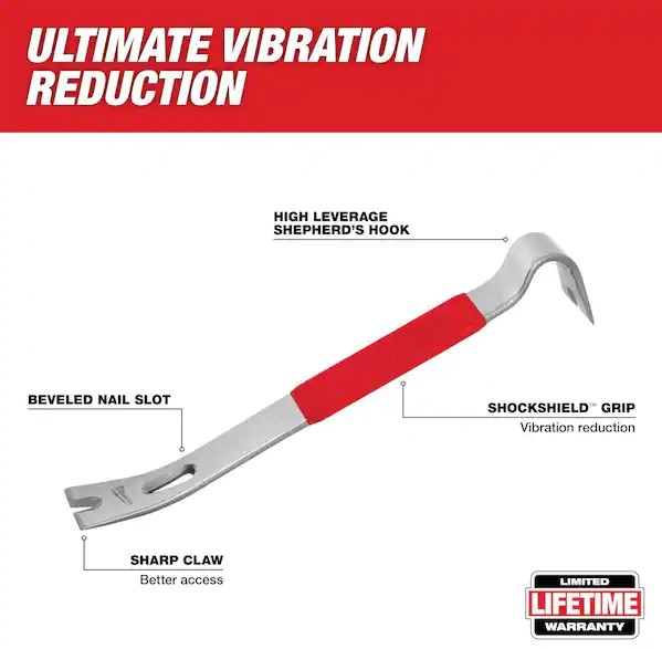 Milwaukee 48-22-9034 12-Inch Pry Bar With Shockshield at Sutherlands