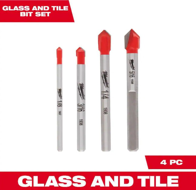 Milwaukee® 48-20-8988 Glass And Tile Bit Set, 4-Piece at Sutherlands