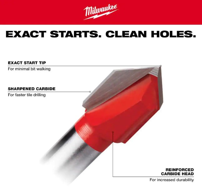 Milwaukee® 48-20-8988 Glass And Tile Bit Set, 4-Piece at Sutherlands