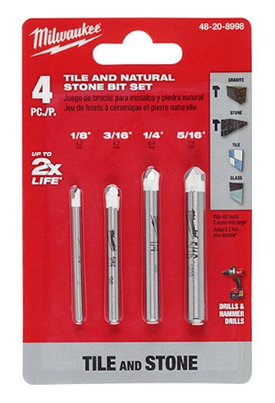 Milwaukee® 48-20-8998 Tile And Natural Stone Bit Set, 4-Piece at ...