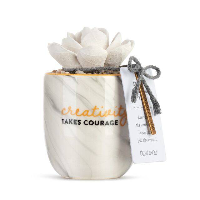 Demdaco 1008120001 3-Inch X 3-Inch X 4-1/2-Inch Earthenware And Stone ...