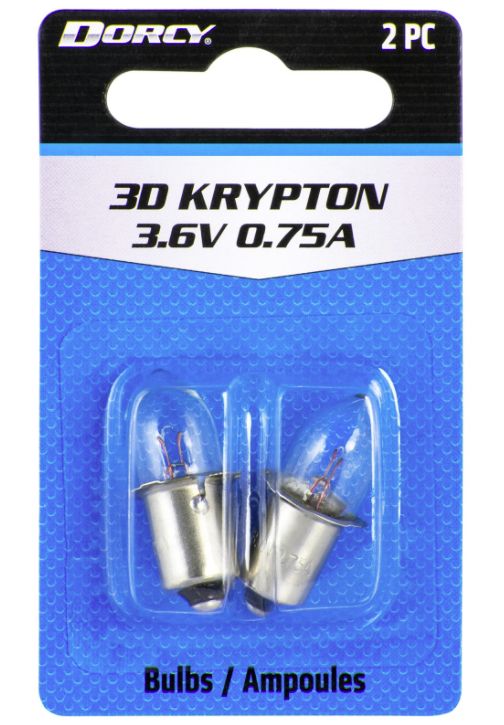 Dorcy 41-1661 3.6-Volt 3d Krypton Flashlight Replacement Bulb, 2-Pack ...
