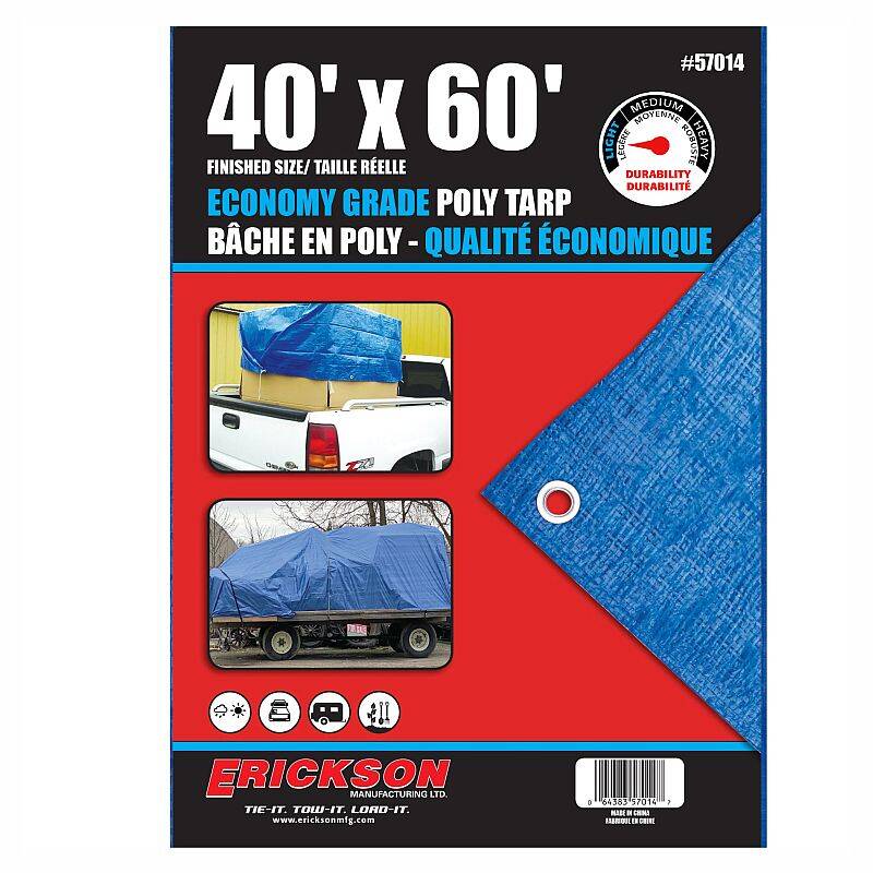 Erickson 57014 40 x 60-Foot Blue Economy Grade Poly Tarp #5988696 at ...