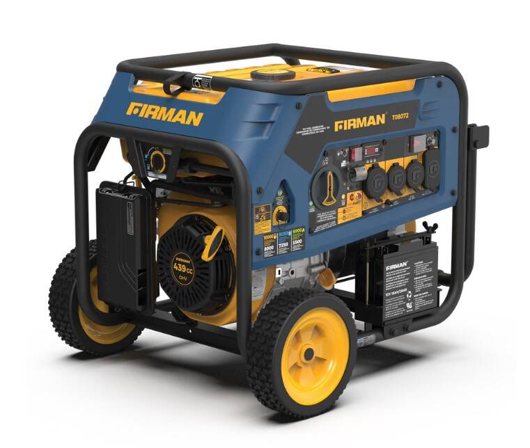 FIRMAN T08072 Tri Fuel Portable Generator Electric Start 10000/8000 ...