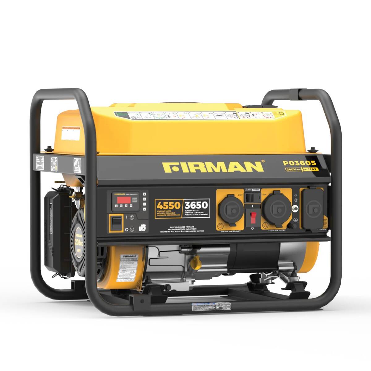 FIRMAN P03605 4550/3650-Watt 120/240-Volt Recoil Start Gas Portable ...