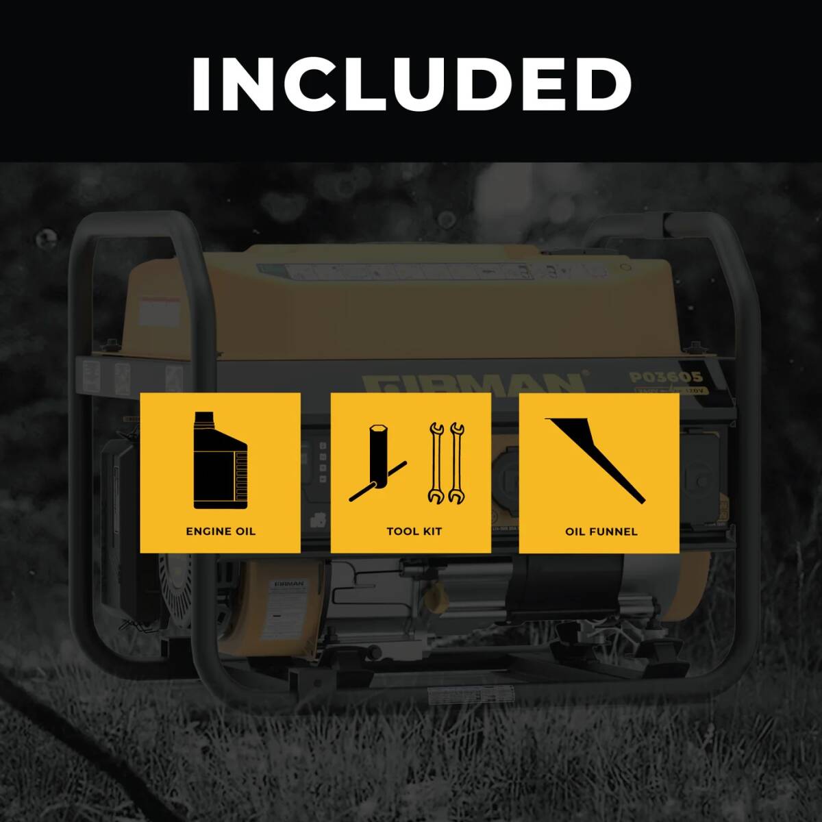 FIRMAN P03605 4550/3650-Watt 120/240-Volt Recoil Start Gas Portable ...