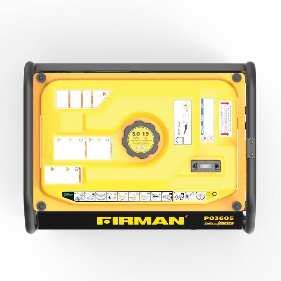 FIRMAN P03605 4550/3650-Watt 120/240-Volt Recoil Start Gas Portable ...