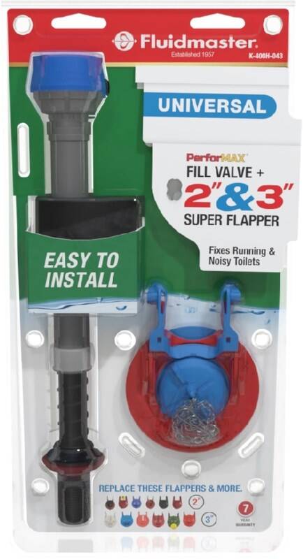 FLUIDMASTER® K-400H-043-T4 2-Inch And 3-Inch PerforMax® Universal Toilet Flapper And Fill Valve ...