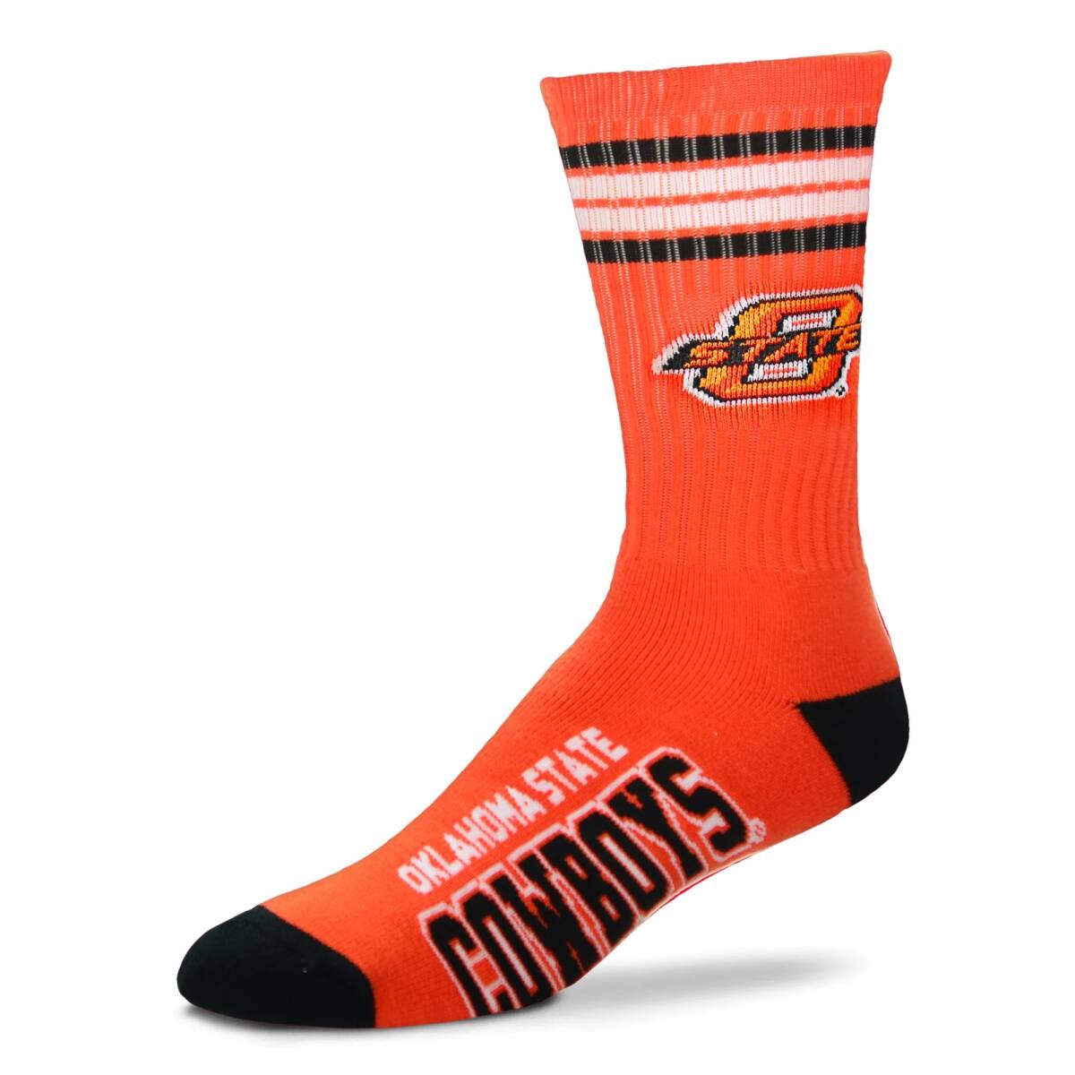 FOR BARE FEET 504 Oklahoma State Cowboys 4 Stripe Deuce Crew Sock In ...