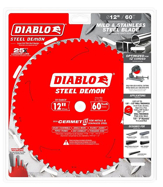 Diablo® D1260CF 12-Inch X 60-Tooth Steel Demon™ Cermet II Saw Blade at ...